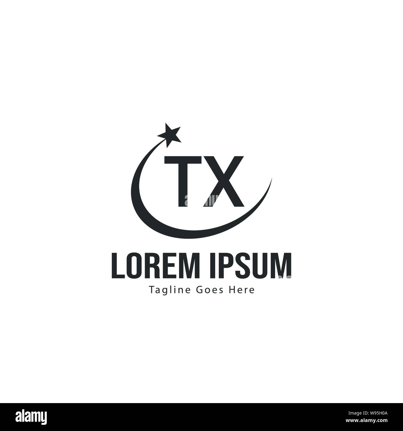 Initial TX logo template with modern frame. Minimalist TX letter logo ...
