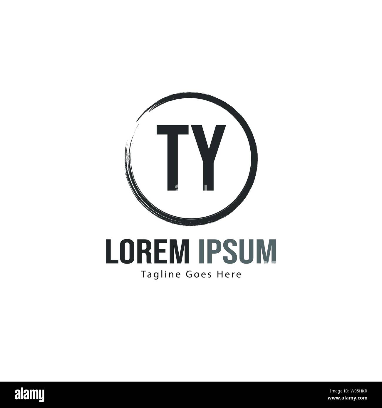 Initial TY logo template with modern frame. Minimalist TY letter logo ...