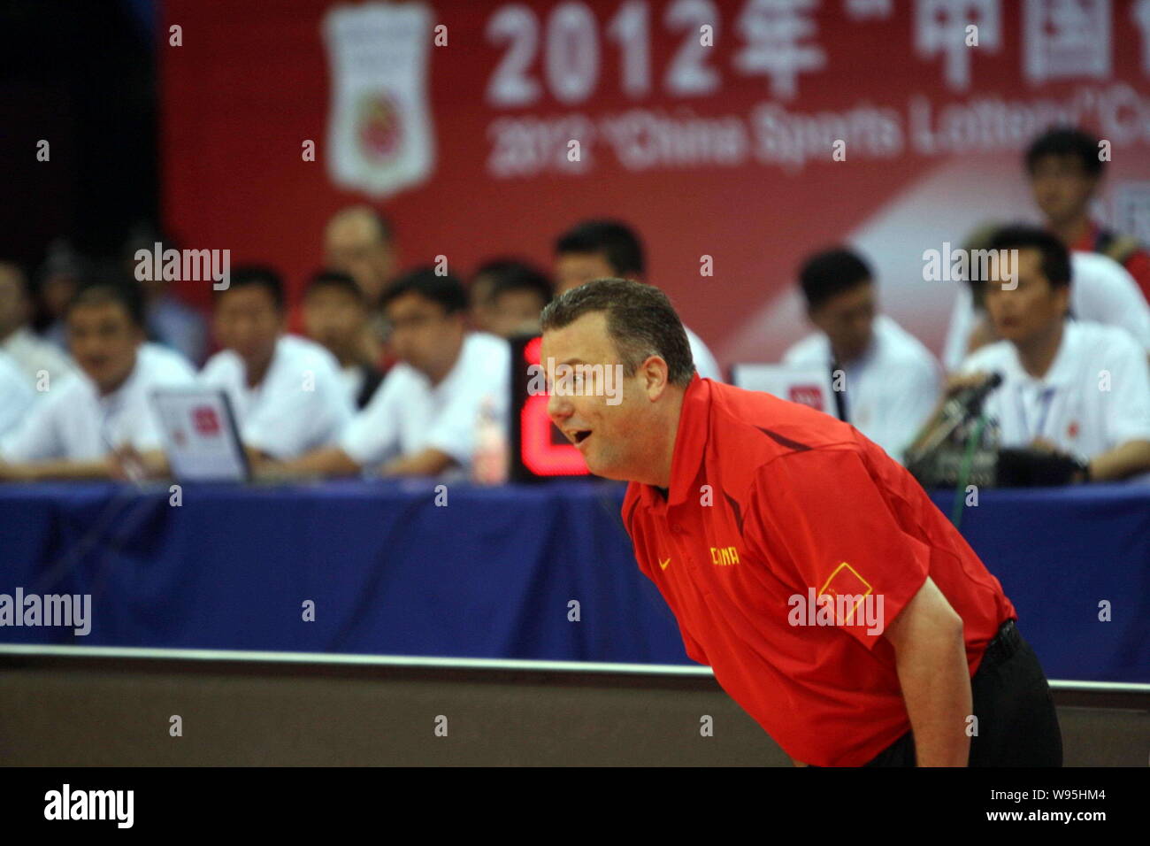 Bob Donewald, head coach of the Chinese national men basketball team ...