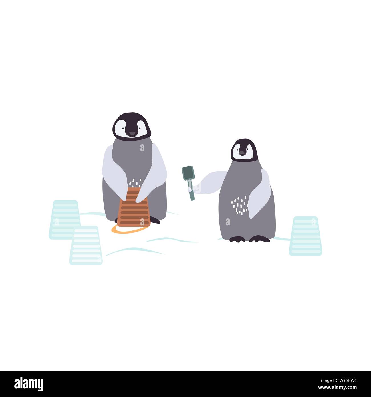 Cartoon penguins hi-res stock photography and images - Alamy