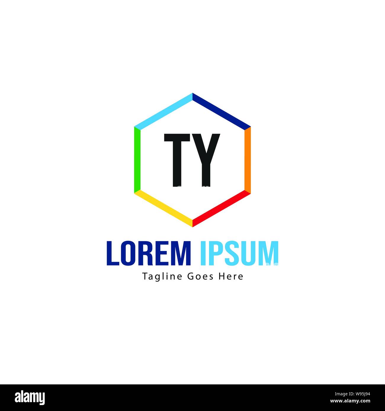 Initial TY logo template with modern frame. Minimalist TY letter logo ...