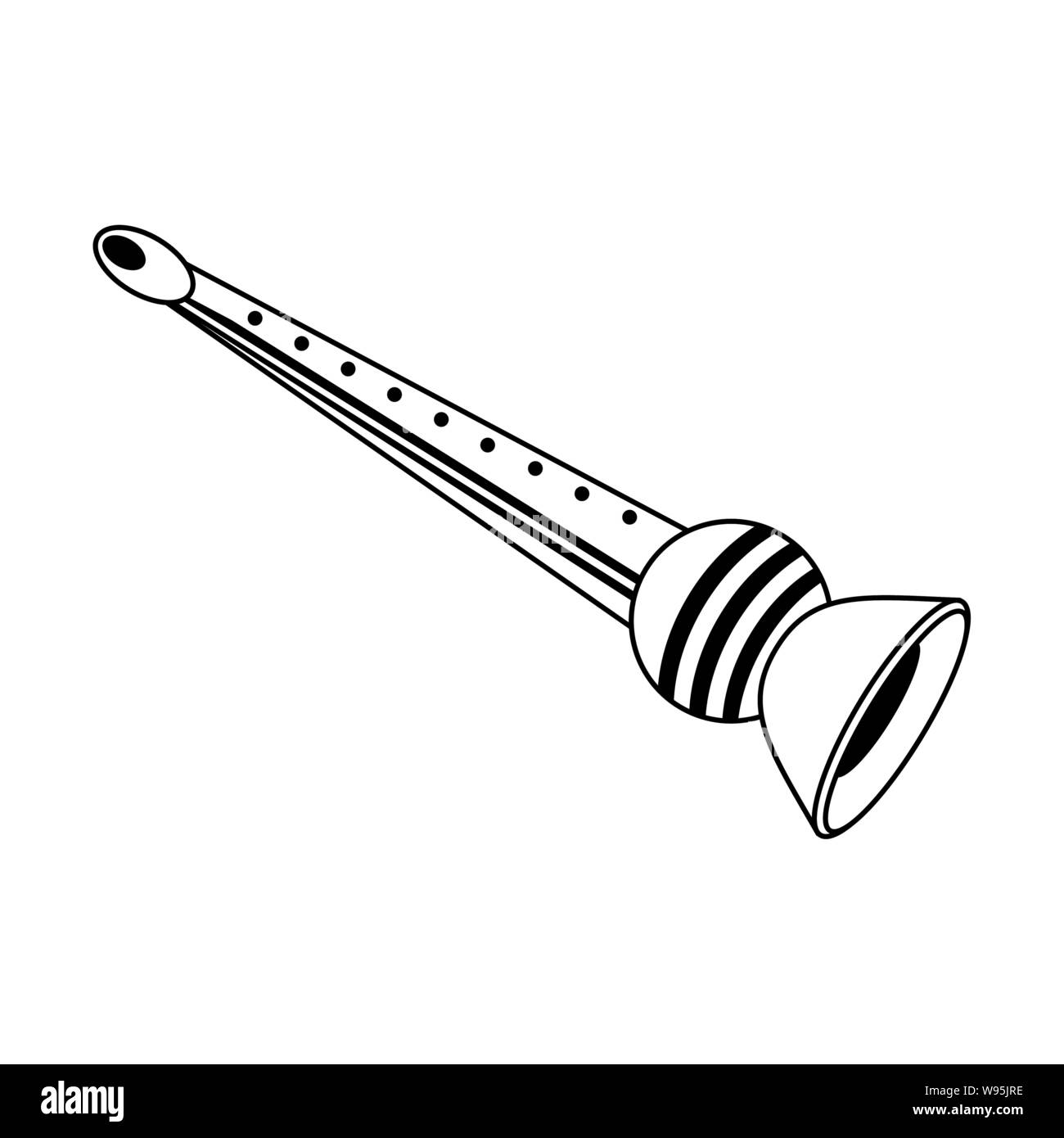music instrument musical object cartoon in black and white Stock Vector ...