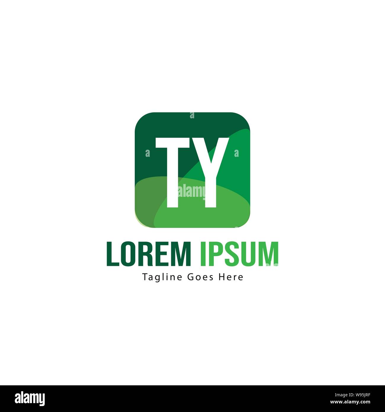 Initial TY logo template with modern frame. Minimalist TY letter logo ...