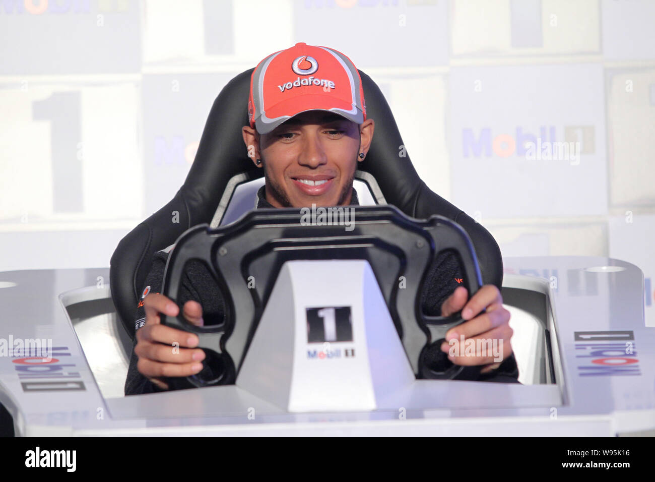 British F1 driver Lewis Hamilton, currently racing for the McLaren team ...