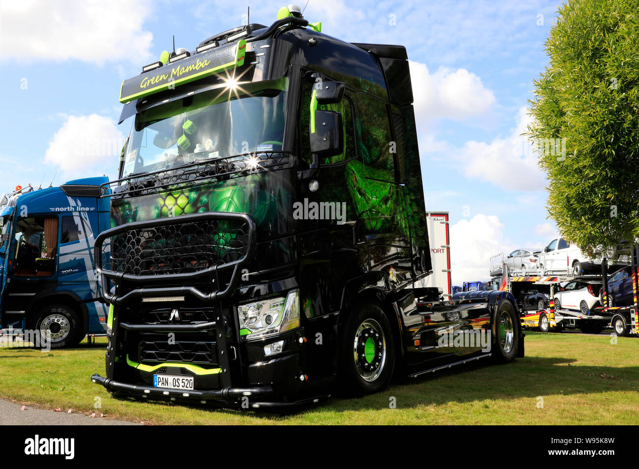 Alaharma, Finland. August 9, 2019. Customised Renault Trucks T lorry ...