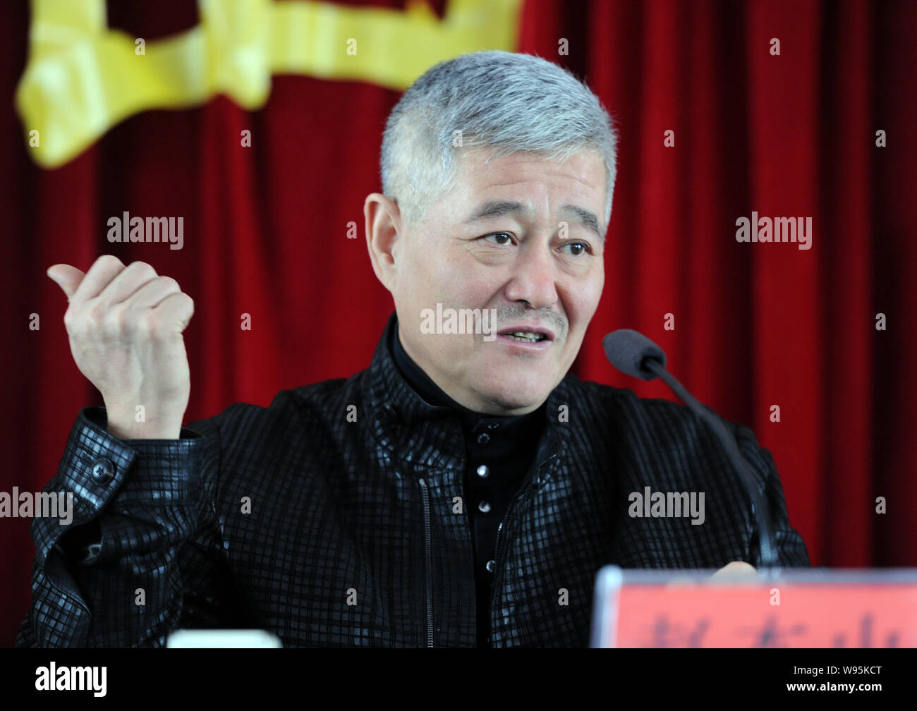--File--Chinese skit and sitcom actor Zhao Benshan speaks during his ...