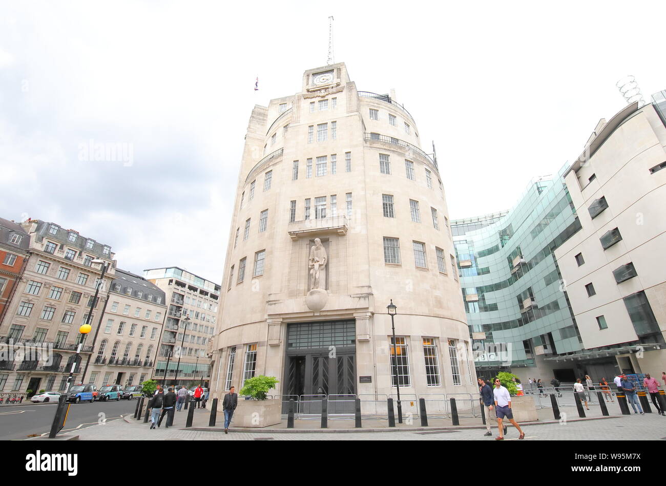 People visit BBC British Broadcasting Corporation office London UK ...