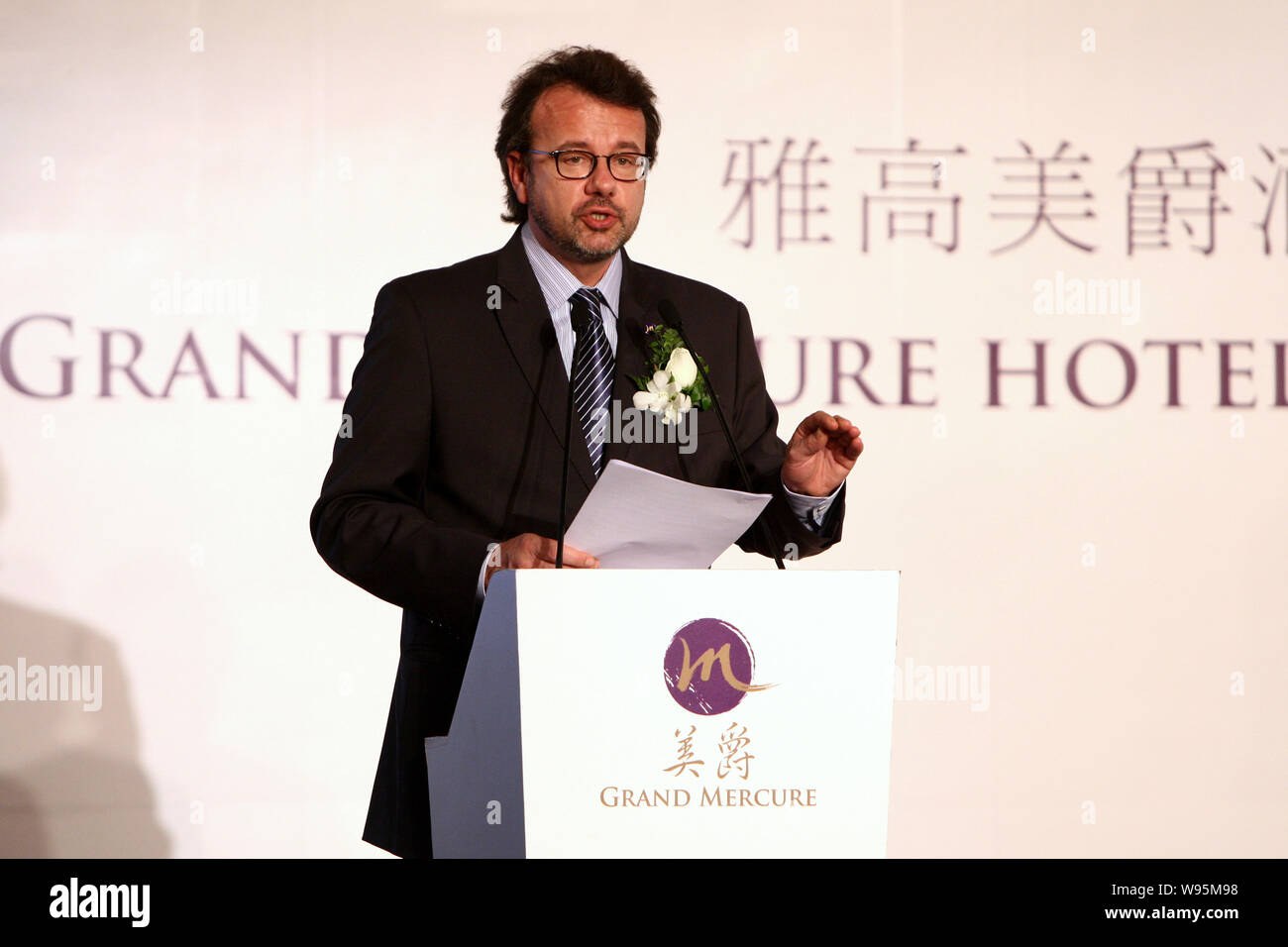 Gregoire Champetier, Chief Marketing Officer of Accor, delivers a ...