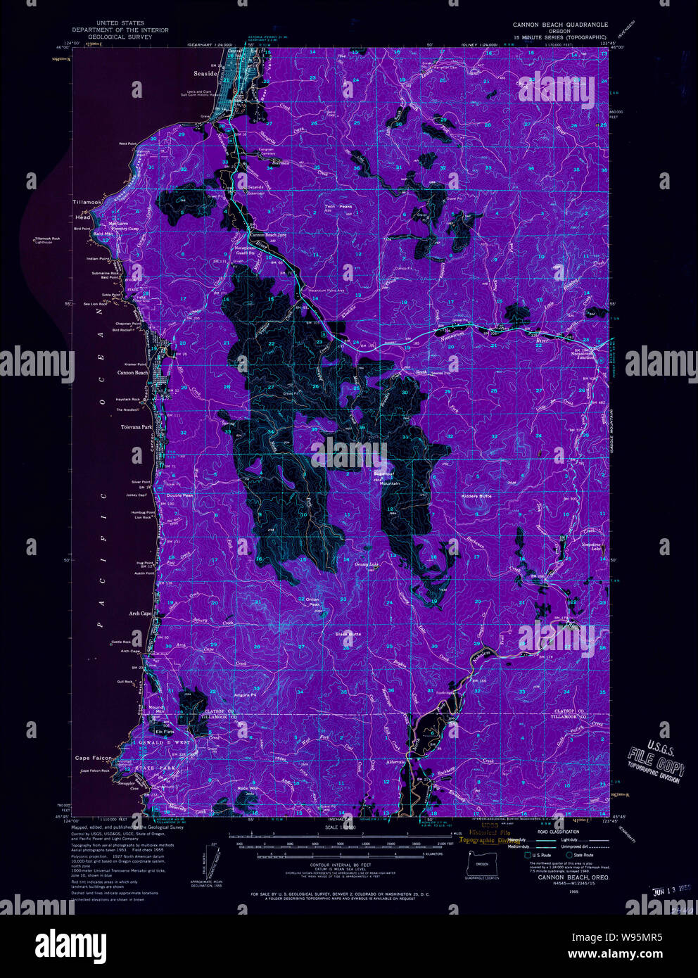 Cannon beach oregon map hi-res stock photography and images - Alamy