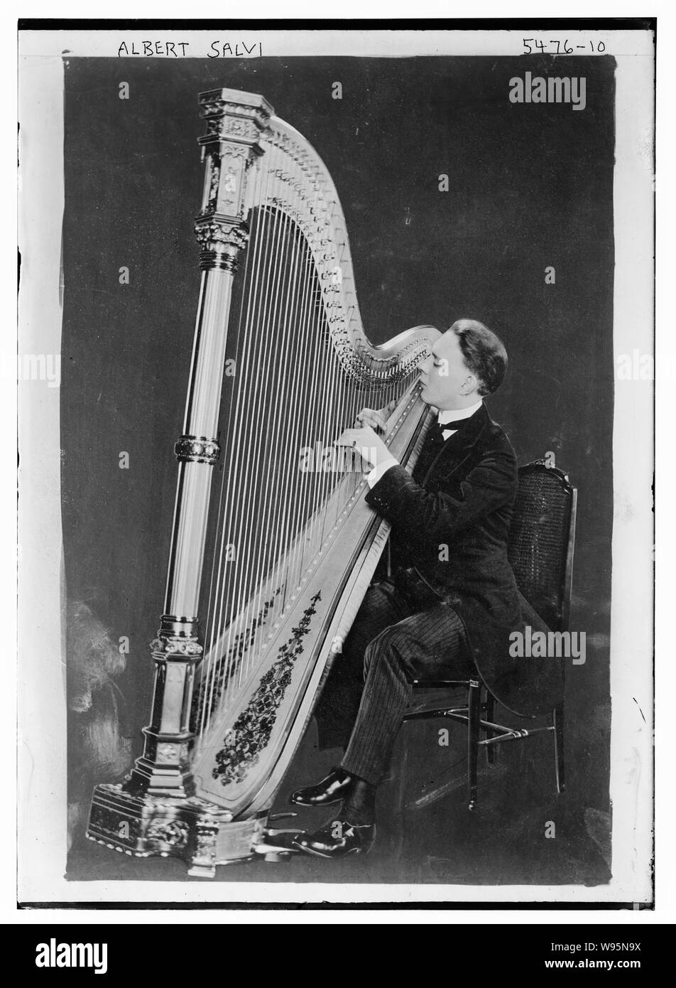Albert Salvi with harp Stock Photo - Alamy