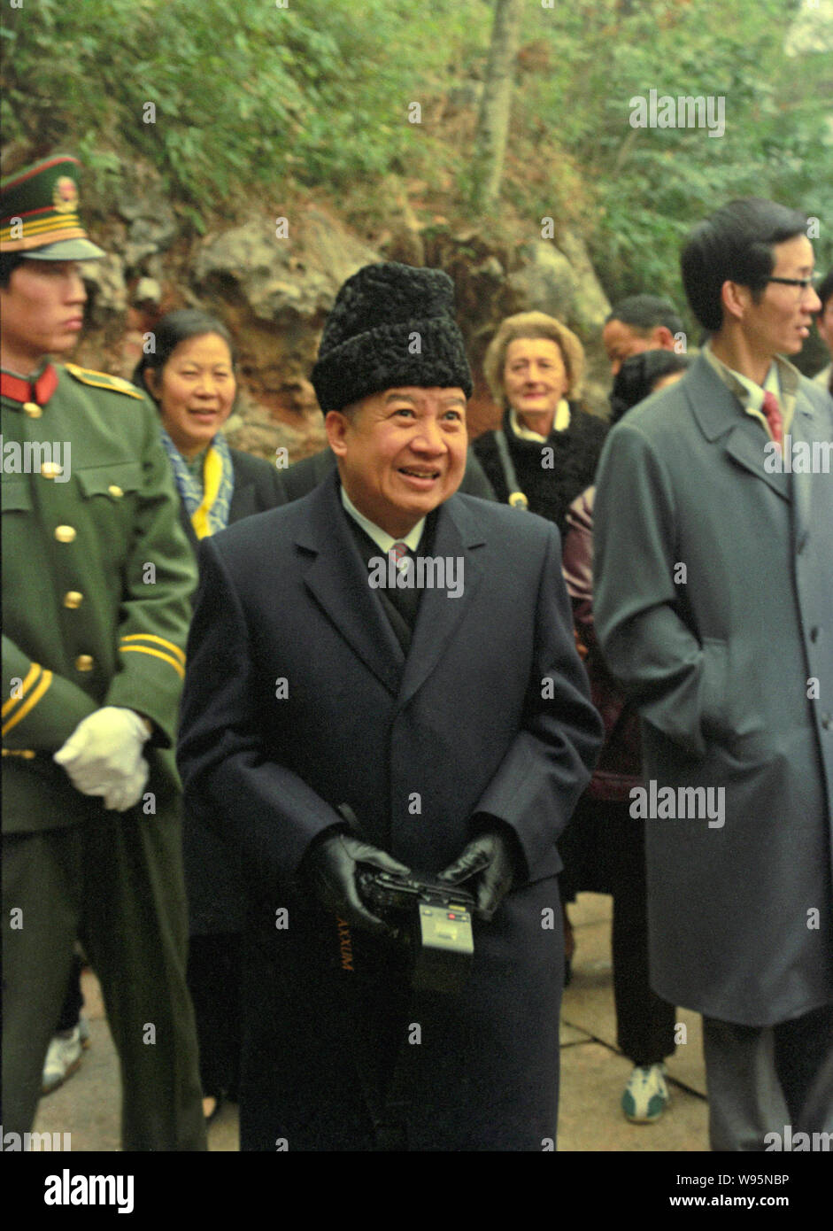--FILE--Cambodian Prince Norodom Sihanouk, front, and his wife Norodom ...