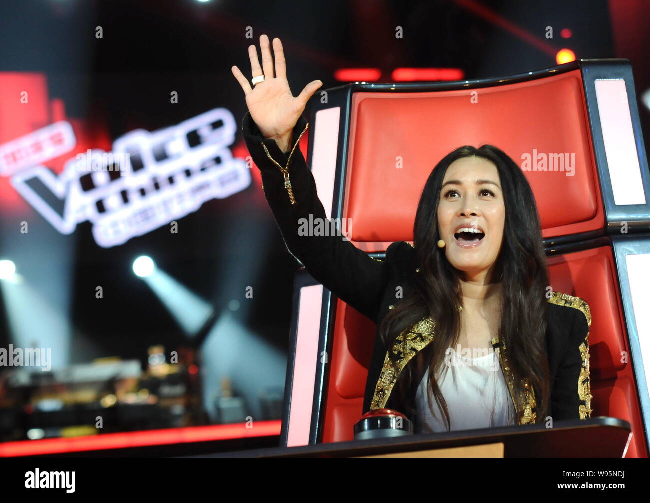 --FILE--Chinese singer Na Ying, also a coach and judge of The Voice of ...