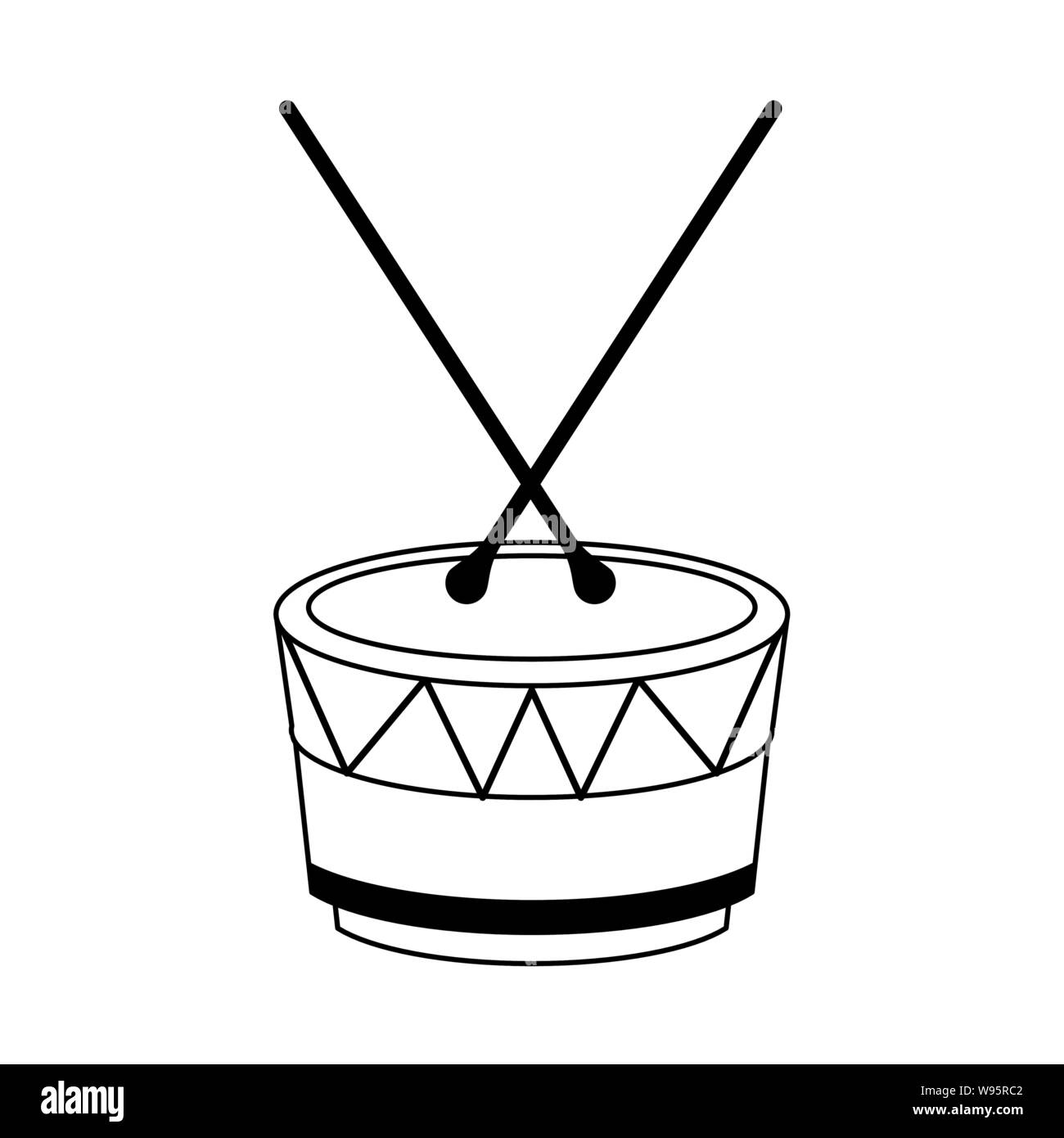 music instrument musical object cartoon in black and white Stock Vector ...