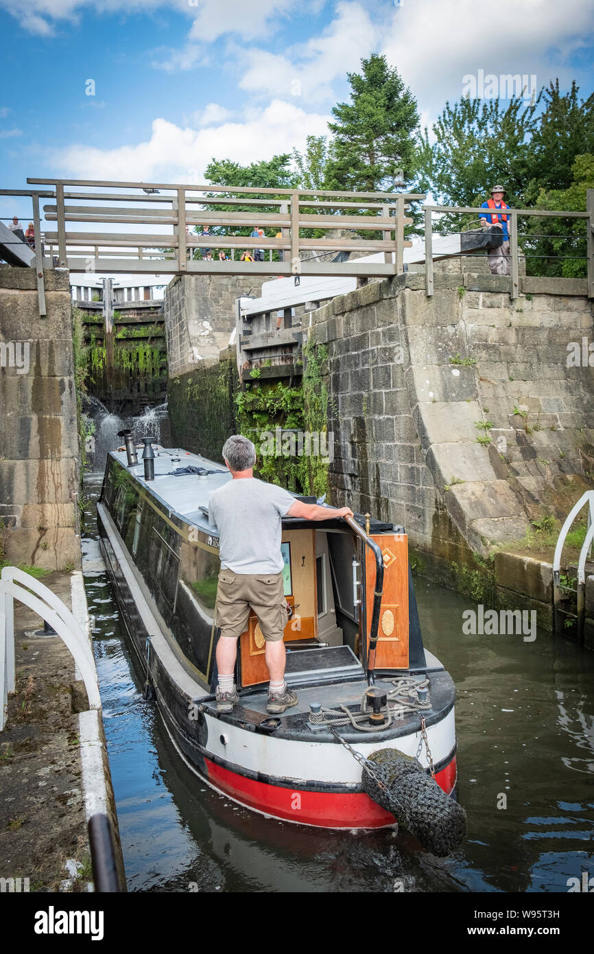 The Five Rise Locks on the Leeds and Liverpool Canal, Bingley, near ...