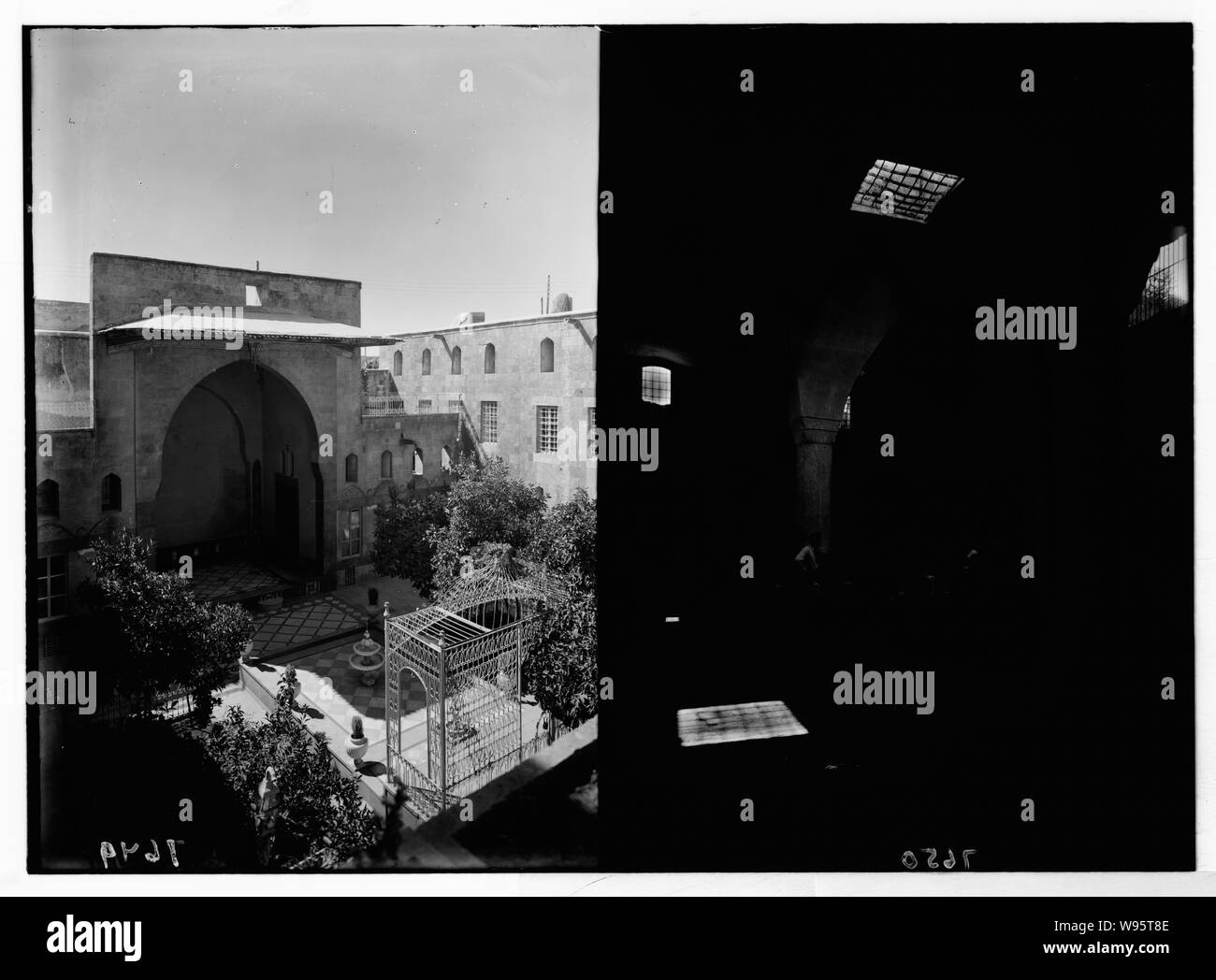 Aleppo. A typical courtyard Aleppo, showing architecture in covered ...