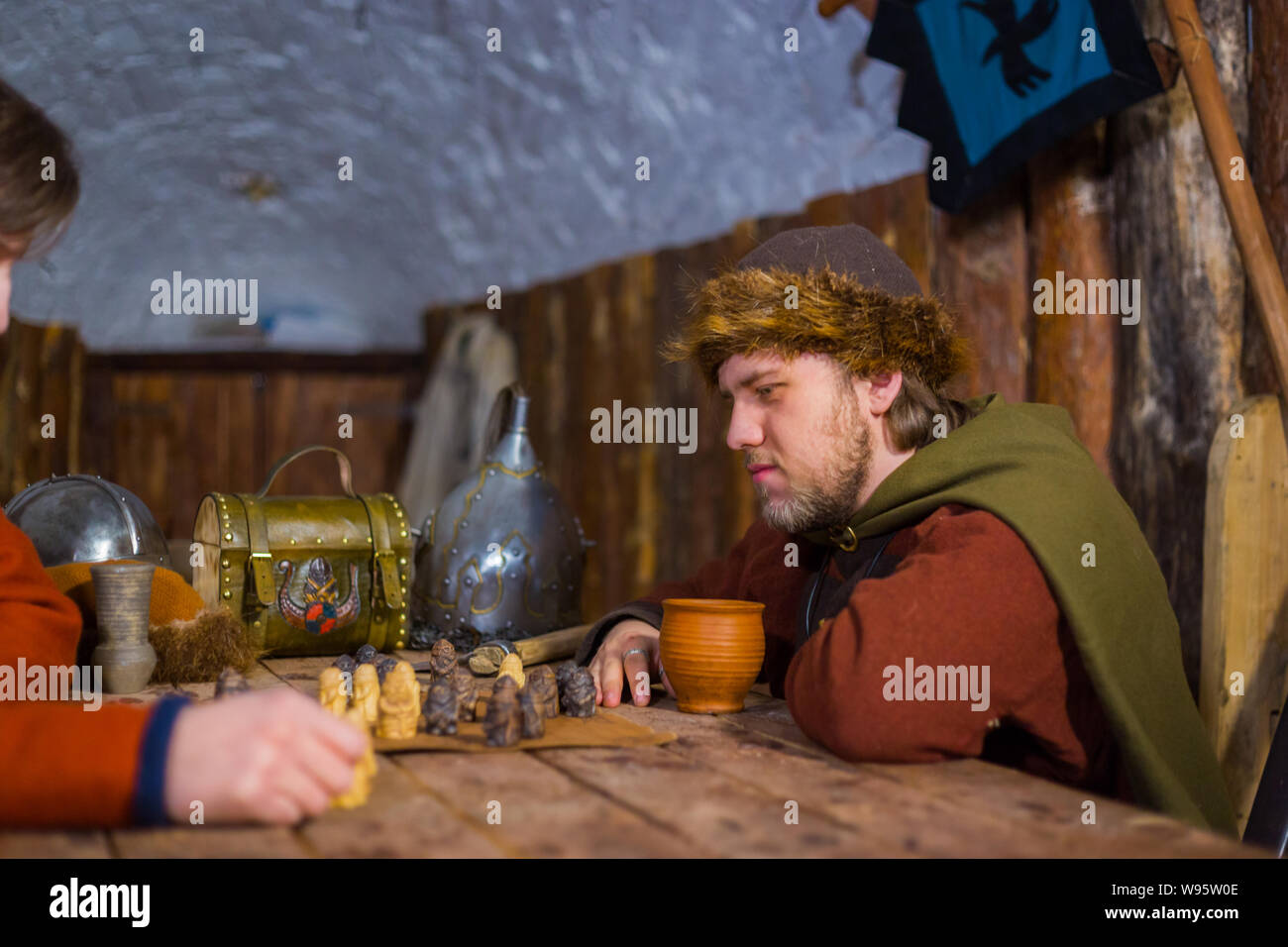 Two men playing popular strategy board game - tafl Stock Photo - Alamy