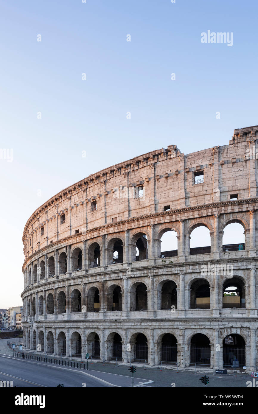 The Roman Colosseum in Rome. The arena dates from AD 80 and was the ...
