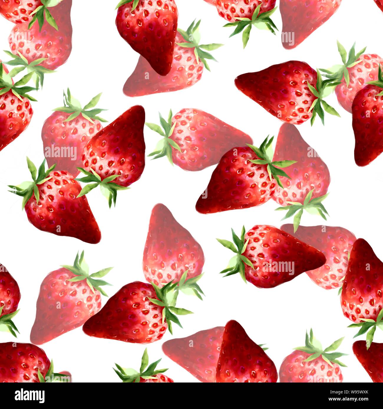 Strawberry seamless pattern Stock Photo - Alamy