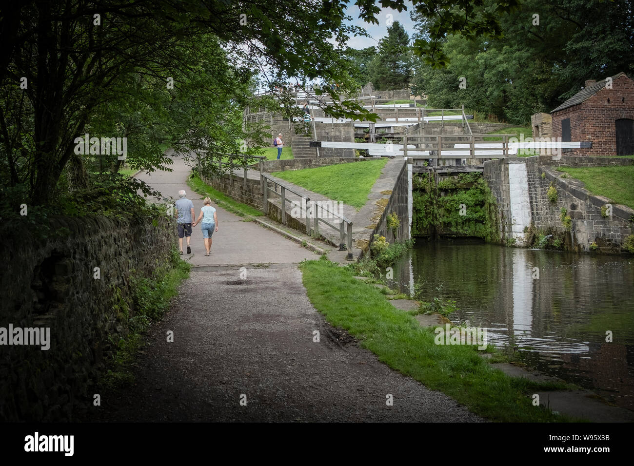 The Five Rise Locks on the Leeds and Liverpool Canal, Bingley, near ...