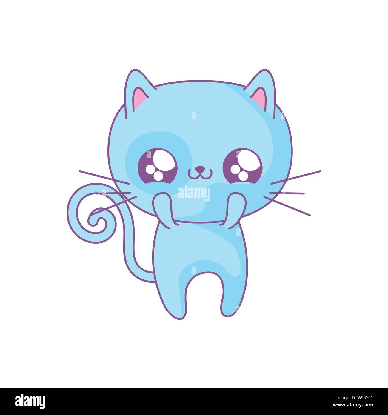 cute cat baby animal kawaii style vector illustration design Stock ...
