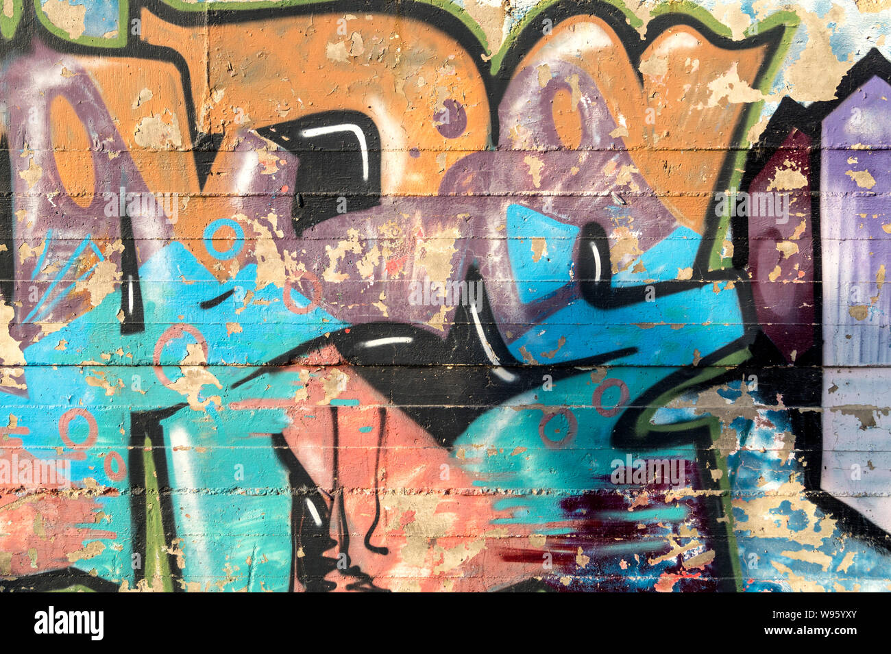 colored street art graffiti paintings background Stock Photo - Alamy