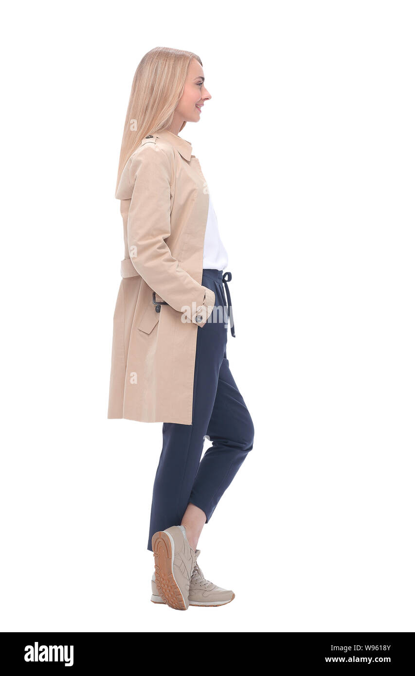 side view. modern business woman in casual clothes Stock Photo - Alamy