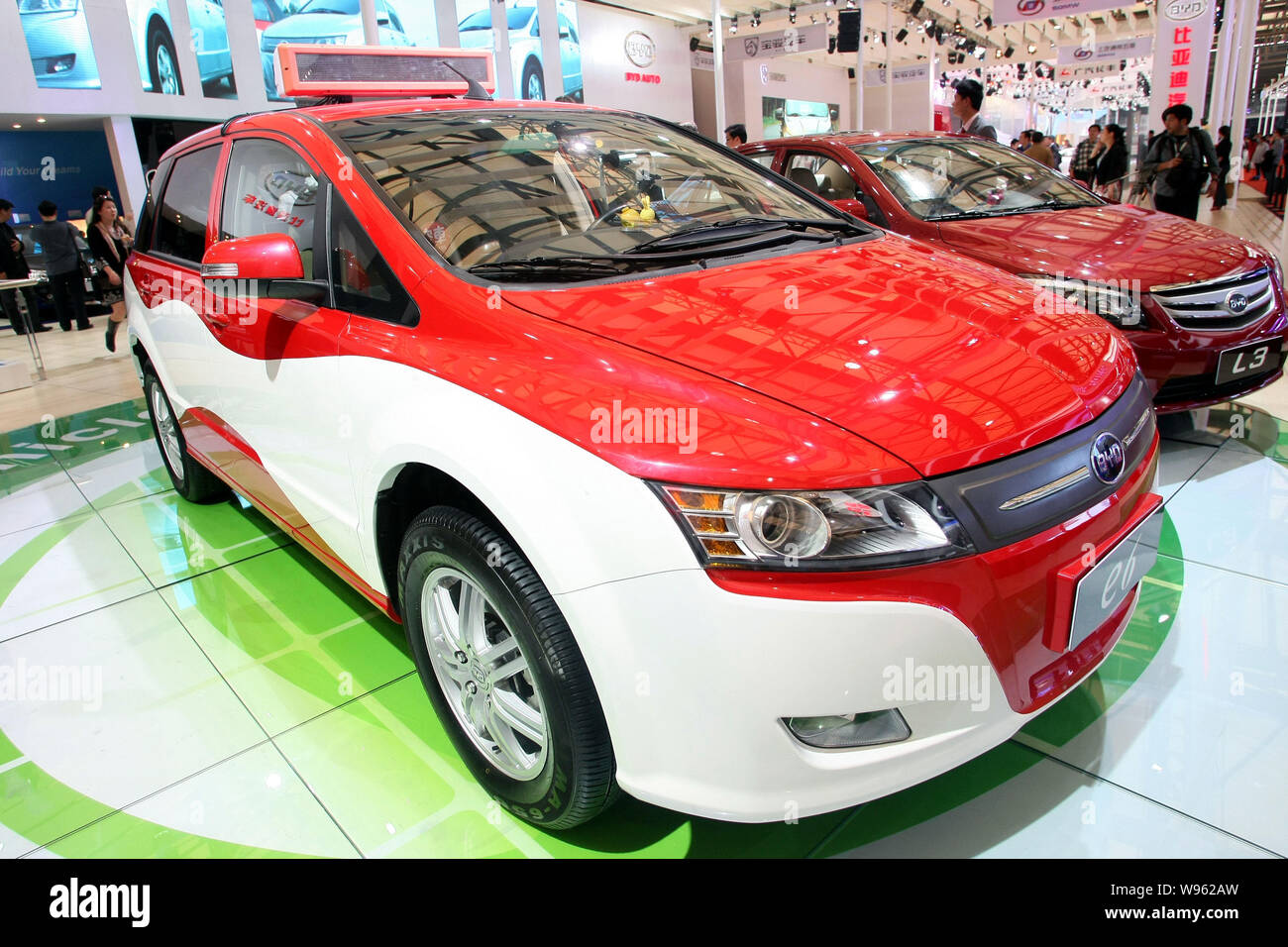 --FILE--A BYD e6 EV is seen on display at the 14th Shanghai ...