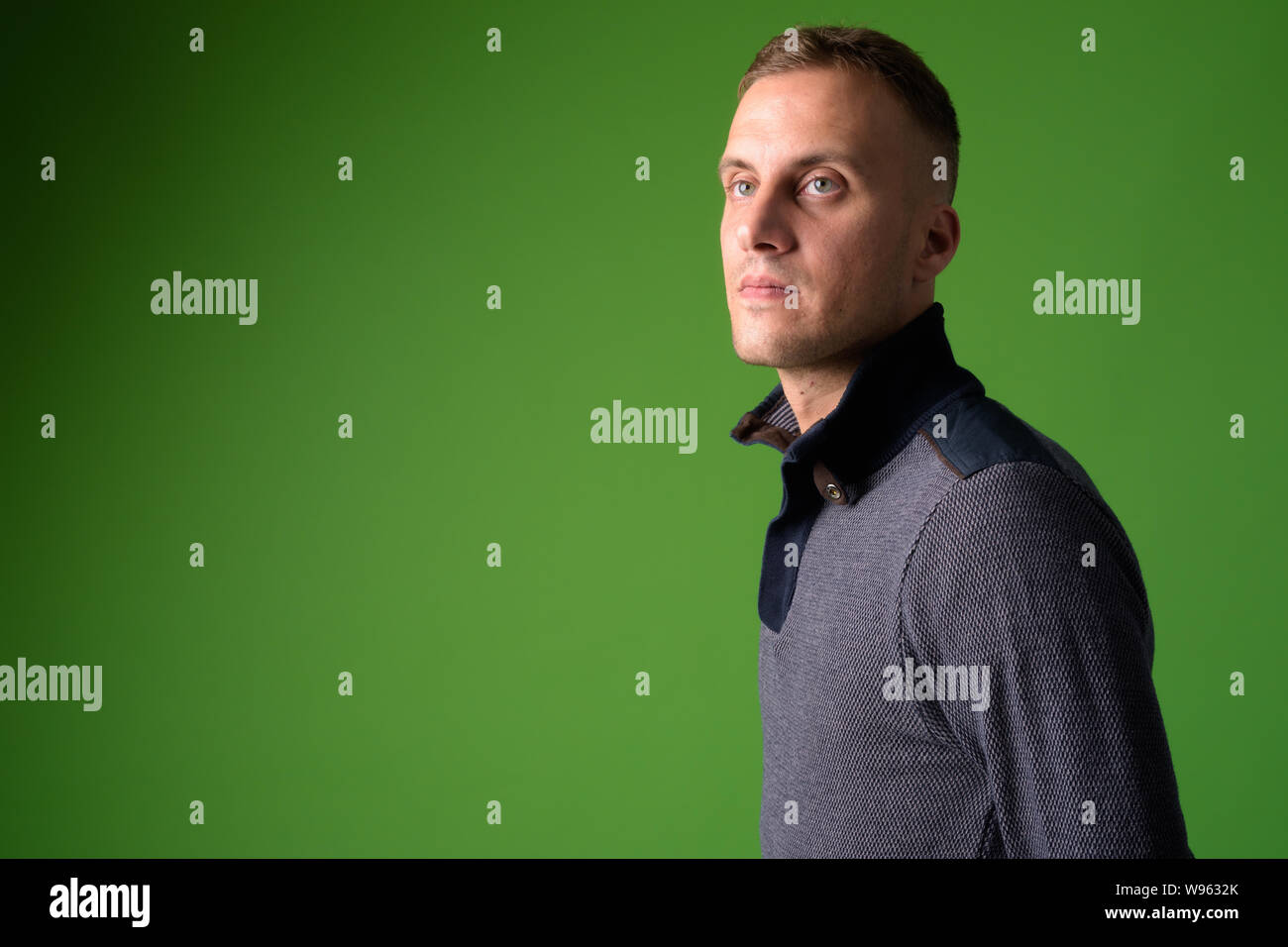 Closeup profile view of handsome man thinking Stock Photo - Alamy