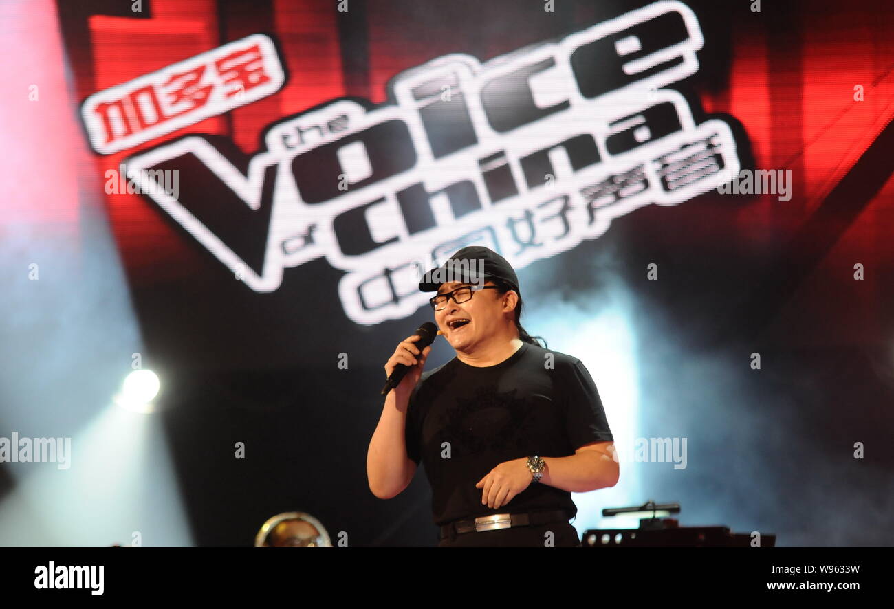 --FILE--Chinese singer Liu Huan, also a coach and judge of The Voice of ...