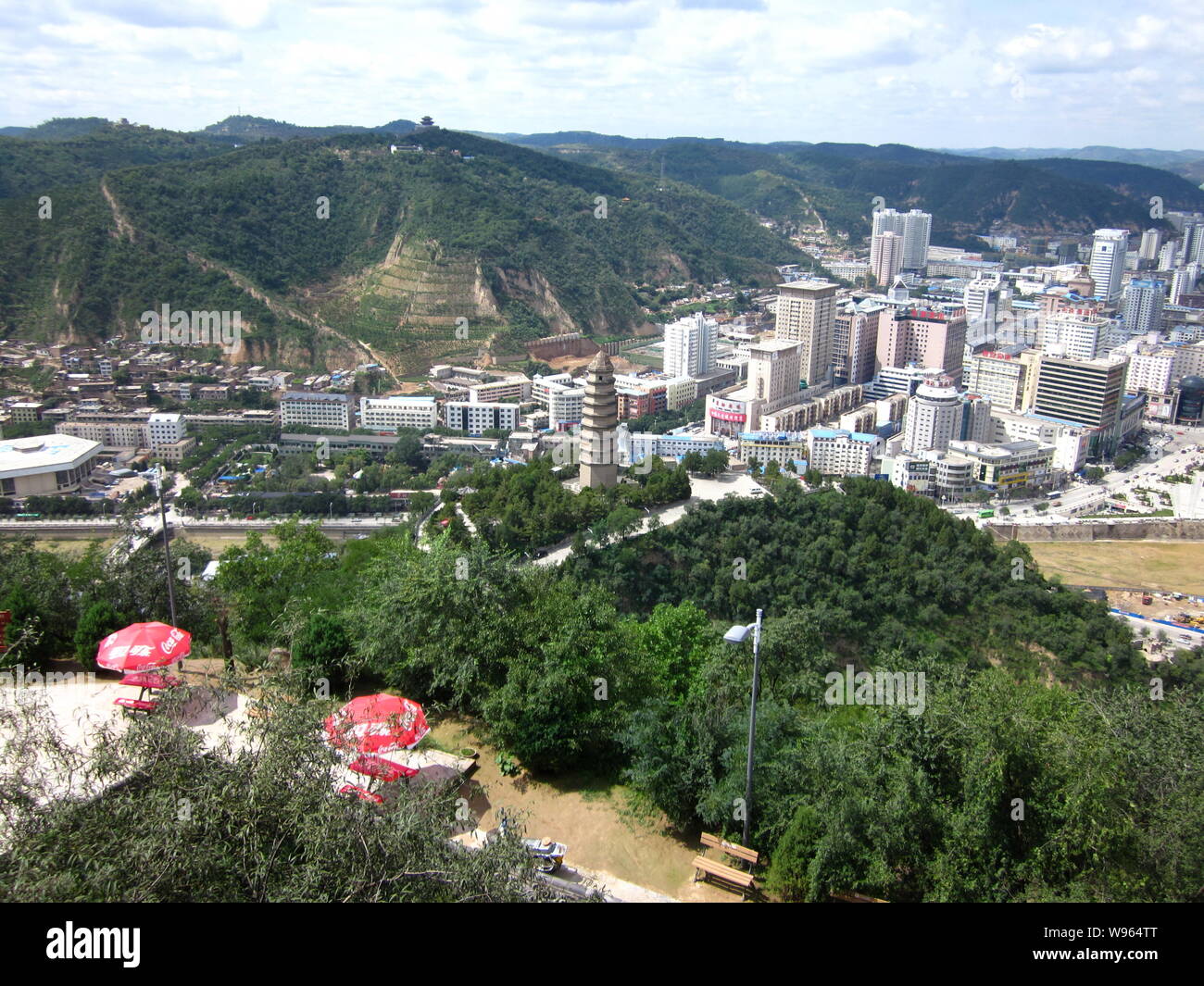 --FILE--Cityscape of YanAn city, northwest Chinas Shaanxi province, 12 ...