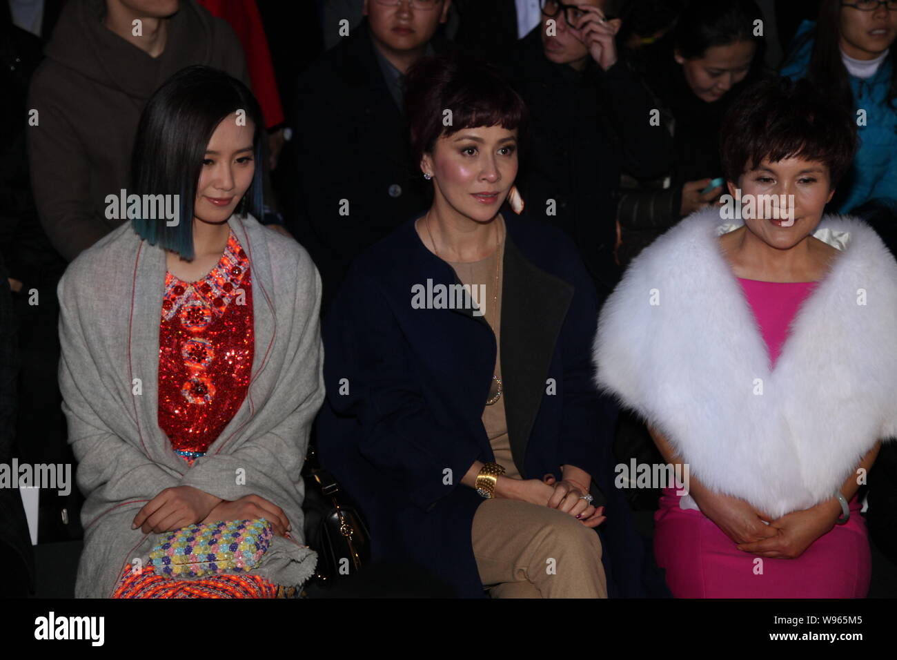 Hong Kong actress Carina Lau, center, and Chinese actress Cecilia Liu ...