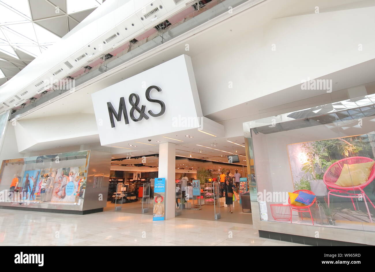 People visit Marks and Spencer supermarket Westfield shopping mall London UK Stock Photo - Alamy
