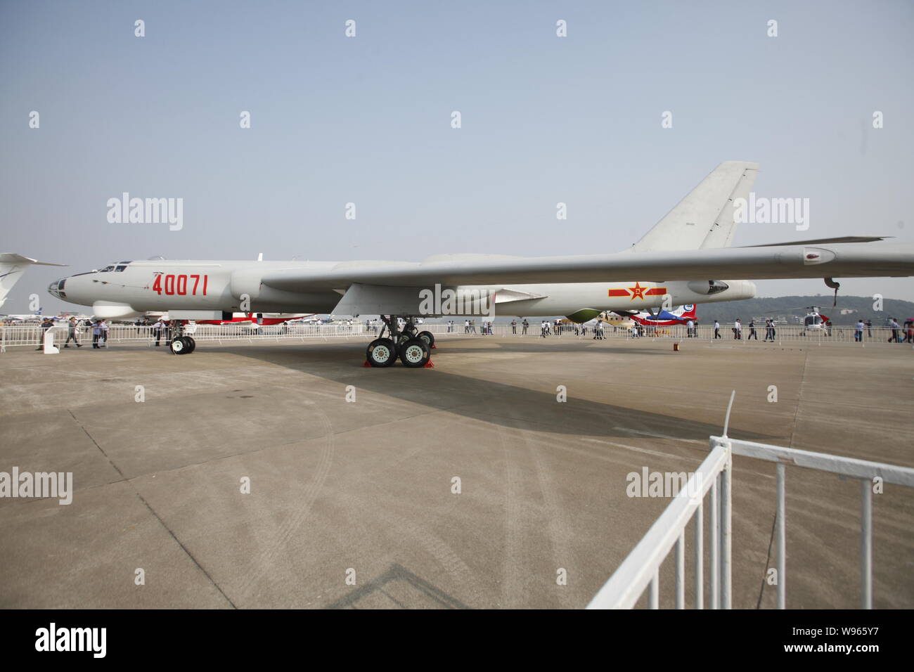 An H-6 bomber of the Peoples Liberation Army (PLA) Air Force is ...