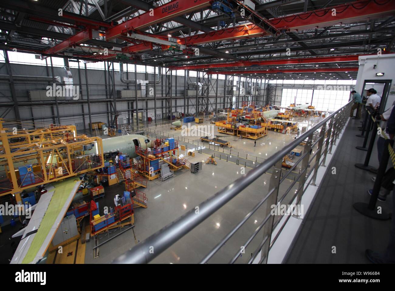Airbus A320 jet planes are being assembled at the plant of Airbus ...