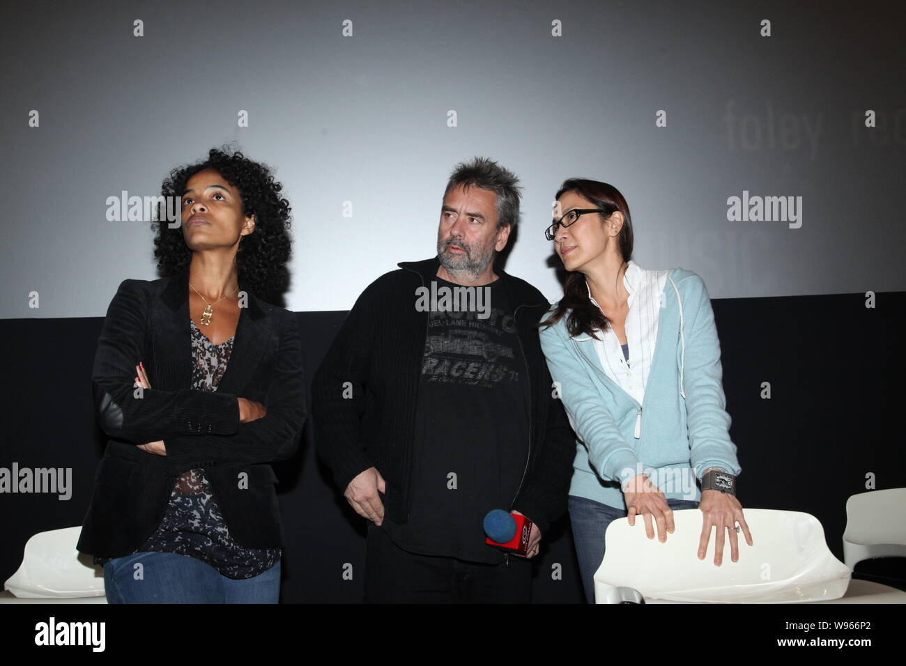 (From left) French film producer Luc Bessons wife Virginie Besson-Silla ...
