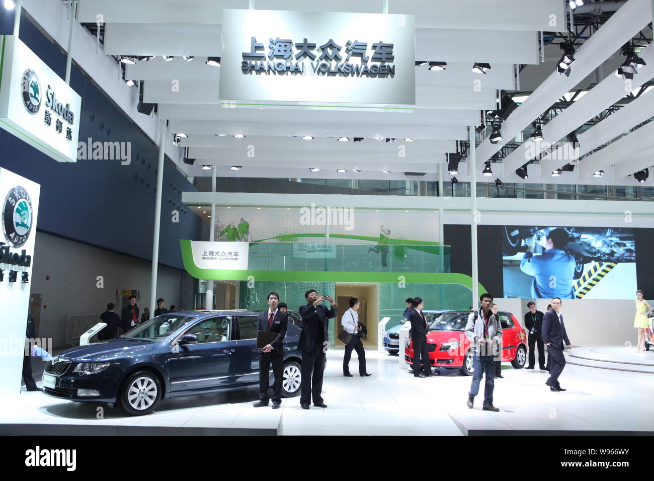 --File--Visitors are seen at the stand of Shanghai Volkswagen, a joint ...