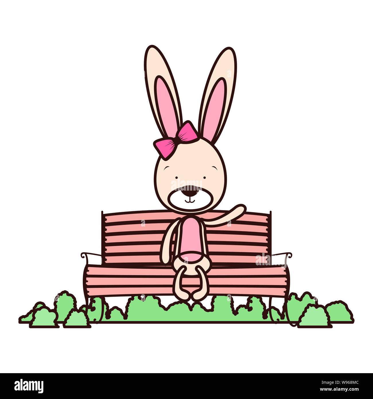 Rabbit on chair Stock Vector Images - Alamy