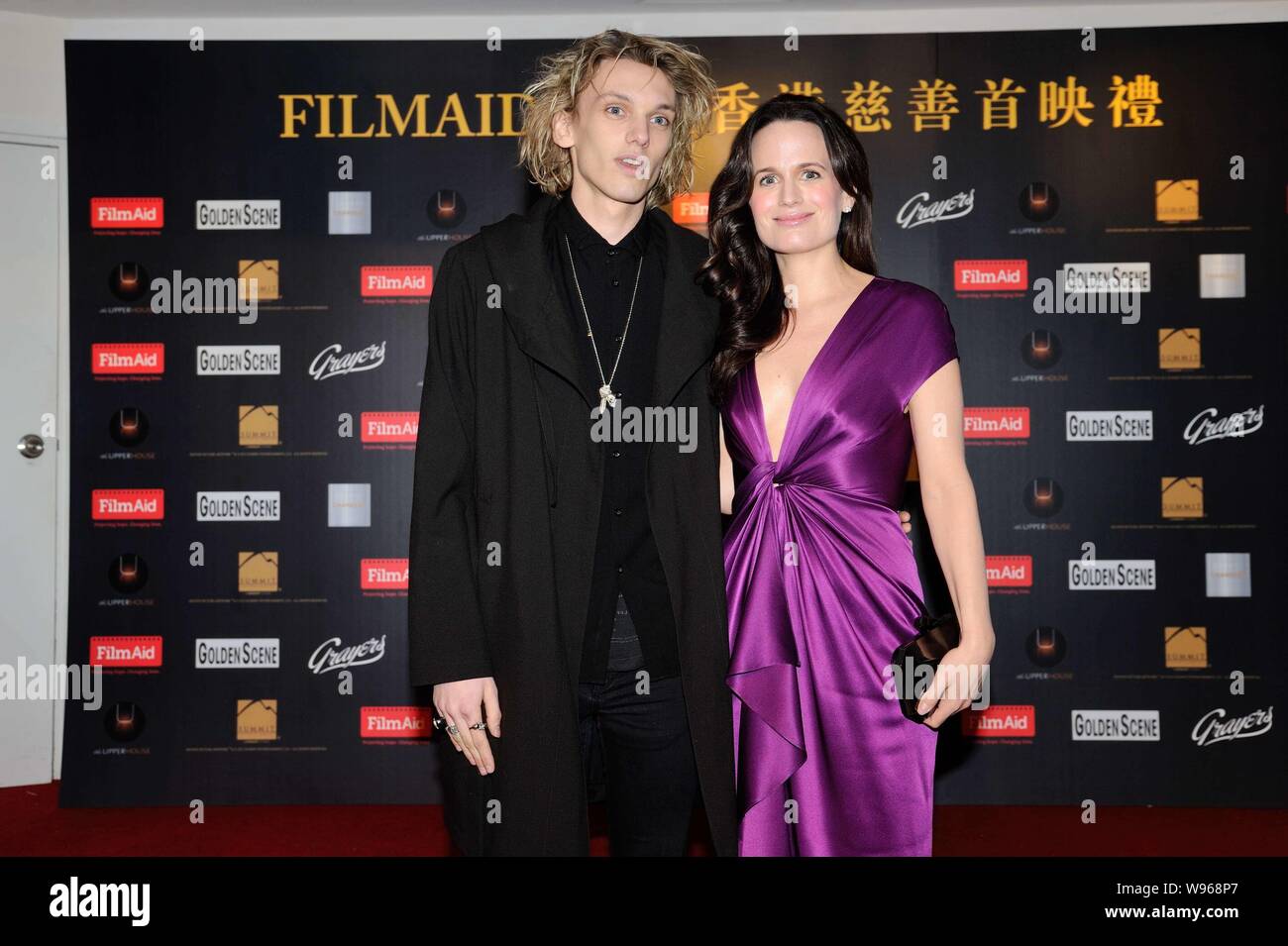 U.S. actress Elizabeth Reaser, right, poses with English actor Jamie ...