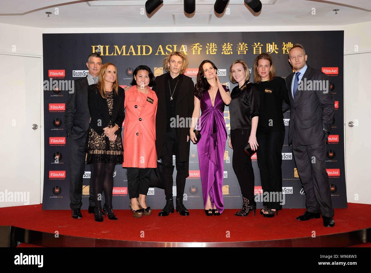 U.S. actress Elizabeth Reaser, fourth right, English actor Jamie ...