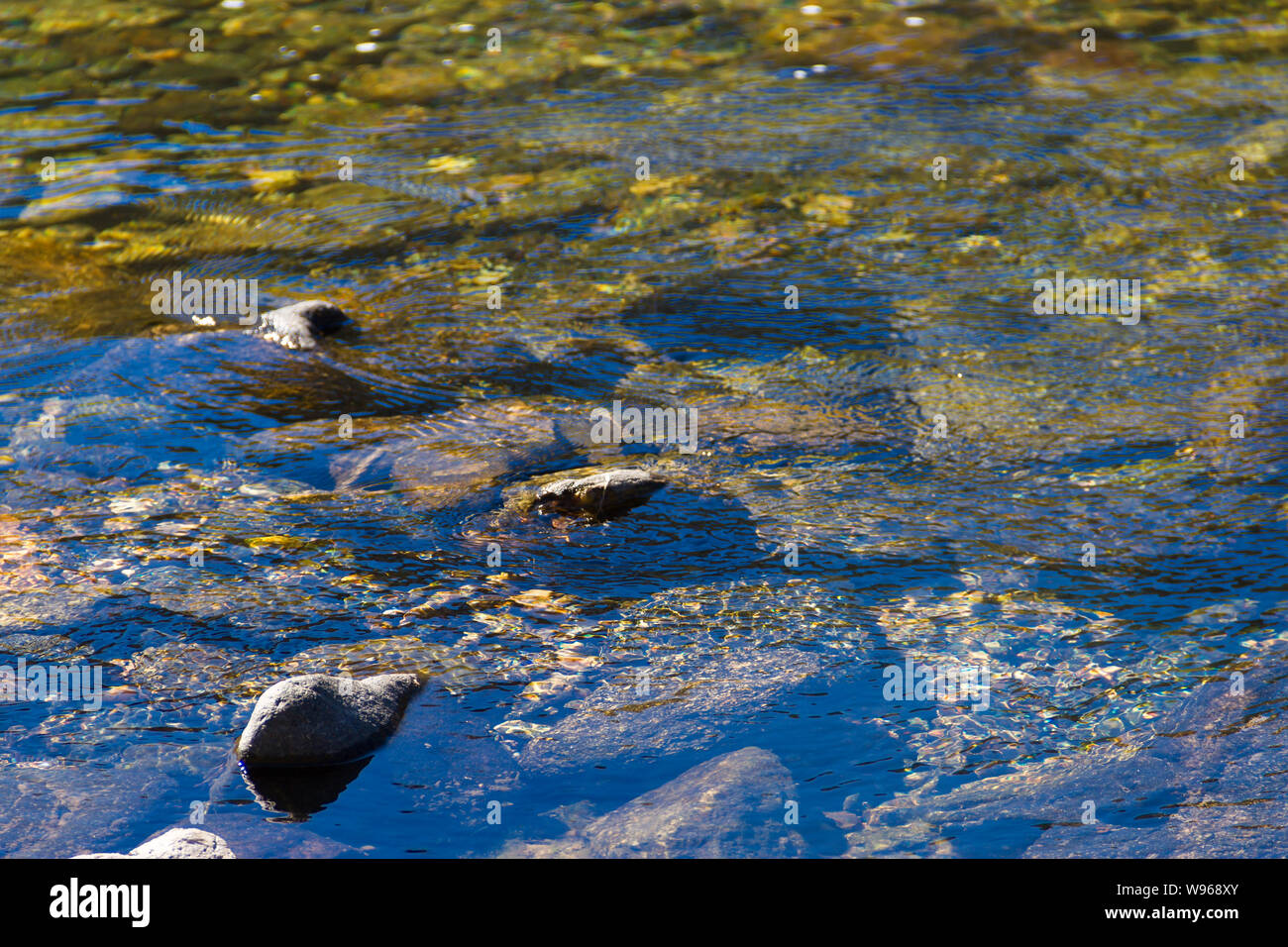 water texture background running over the stones Stock Photo - Alamy