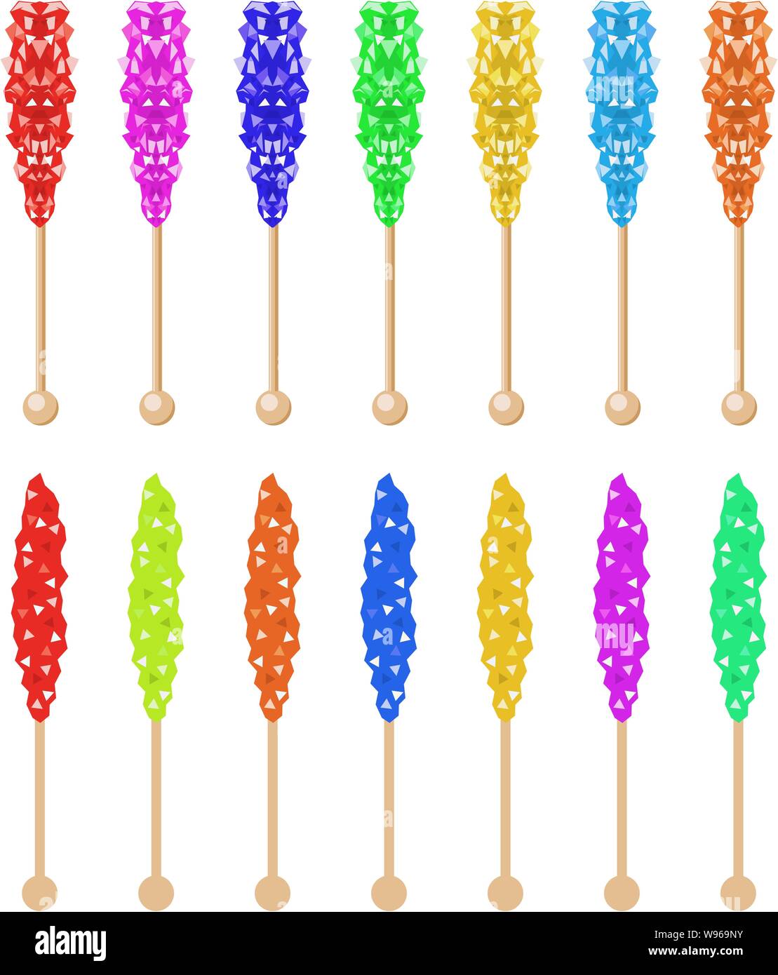vector rock candy set isolated on white background. sugar rock candies ...