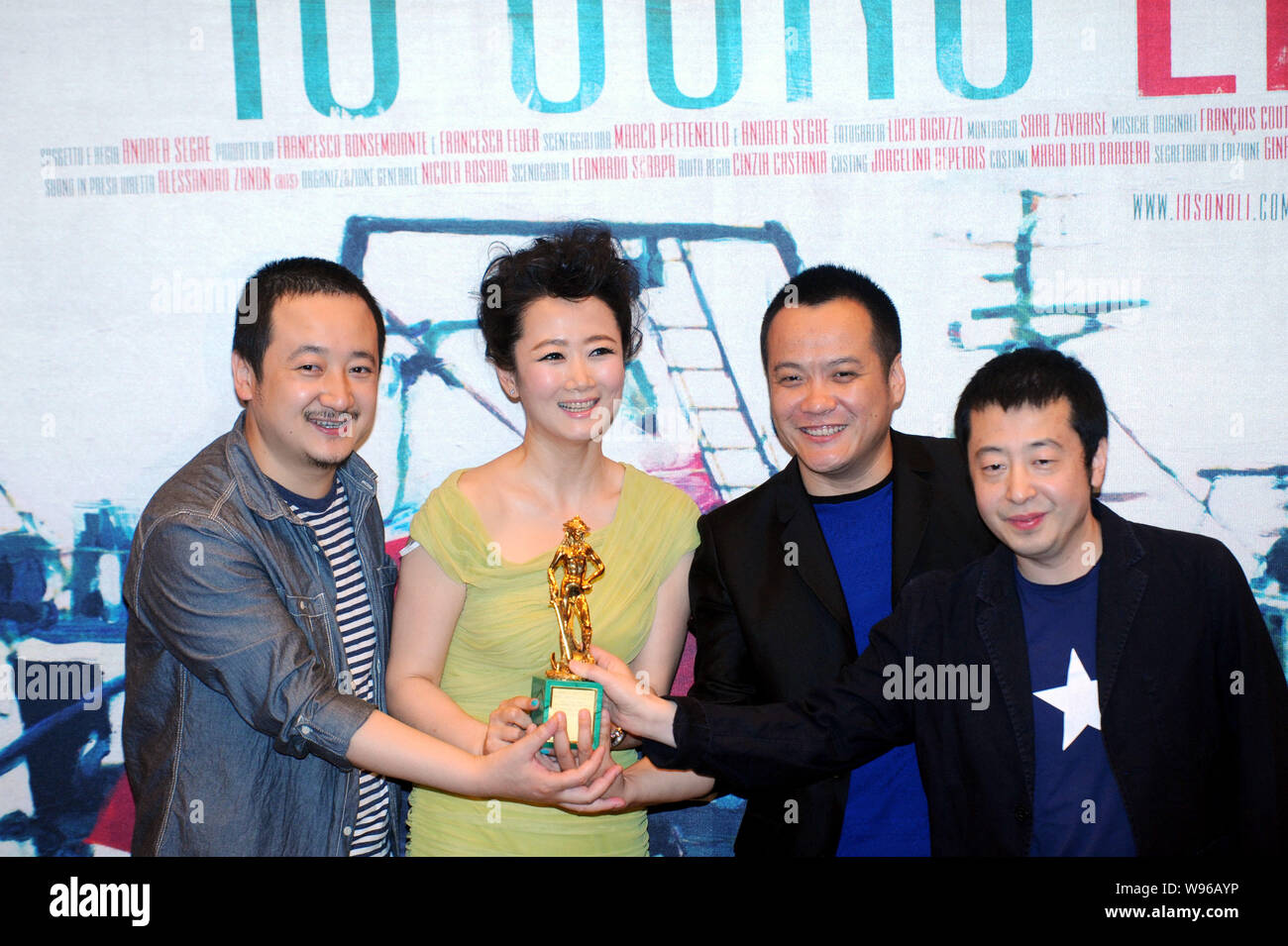 Chinese actress Zhao Tao, second left, who won the best actress prize ...