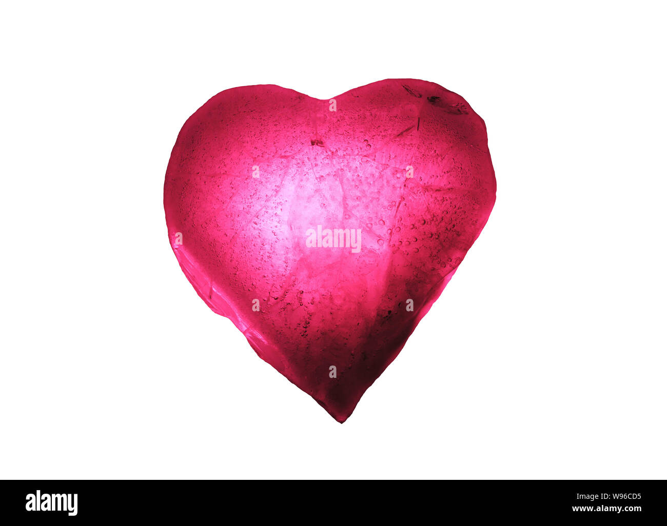 Close-up ice frozen heart symbol isolated on a white background Stock ...