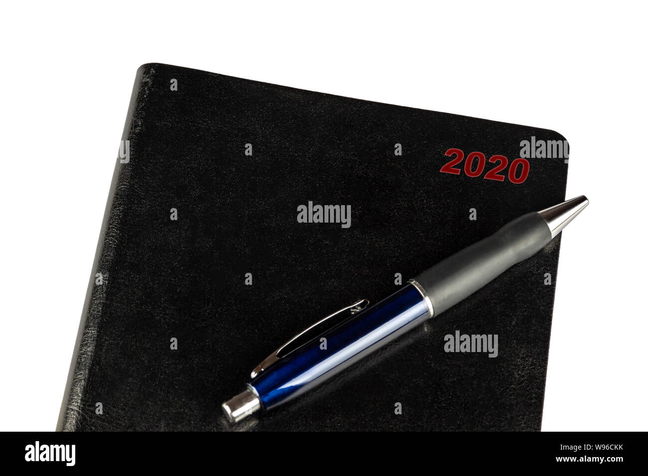 Notebook for planning, pen, inscription 2020 on a white background ...