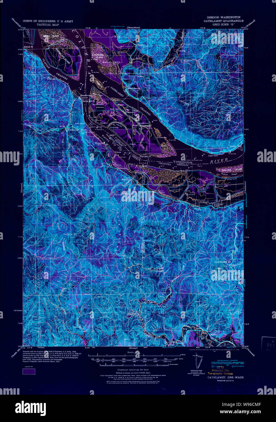 Cathlamet map hi-res stock photography and images - Alamy