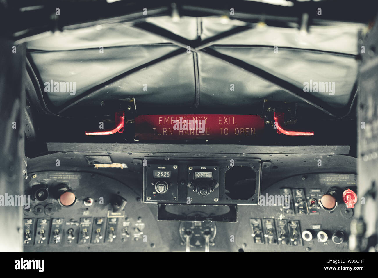YORK, UK - 6TH AUGUST 2019: WW2 Douglas Dakota IV C-47B cockpit with ...