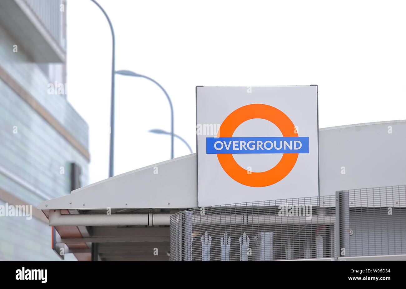 London overground train station sign London UK Stock Photo - Alamy