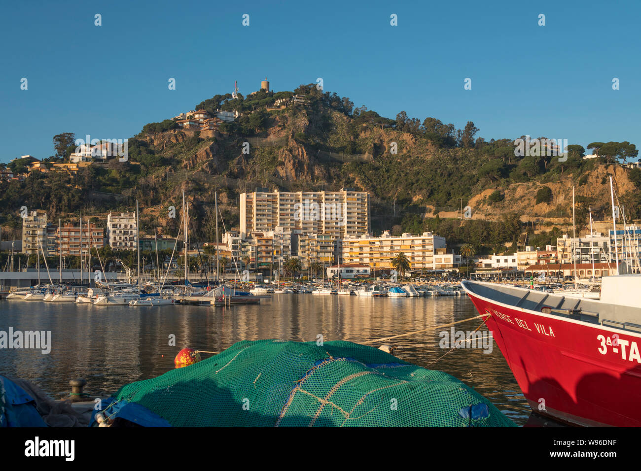 FISHING NETS COMMERCIAL FISHING BOAT PORT OF BLANES COSTA BRAVA GERONA ...