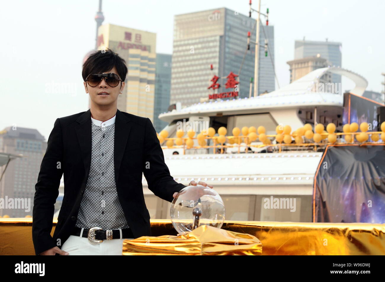 Taiwanese singer Show Lo poses during a promotional activity for his ...