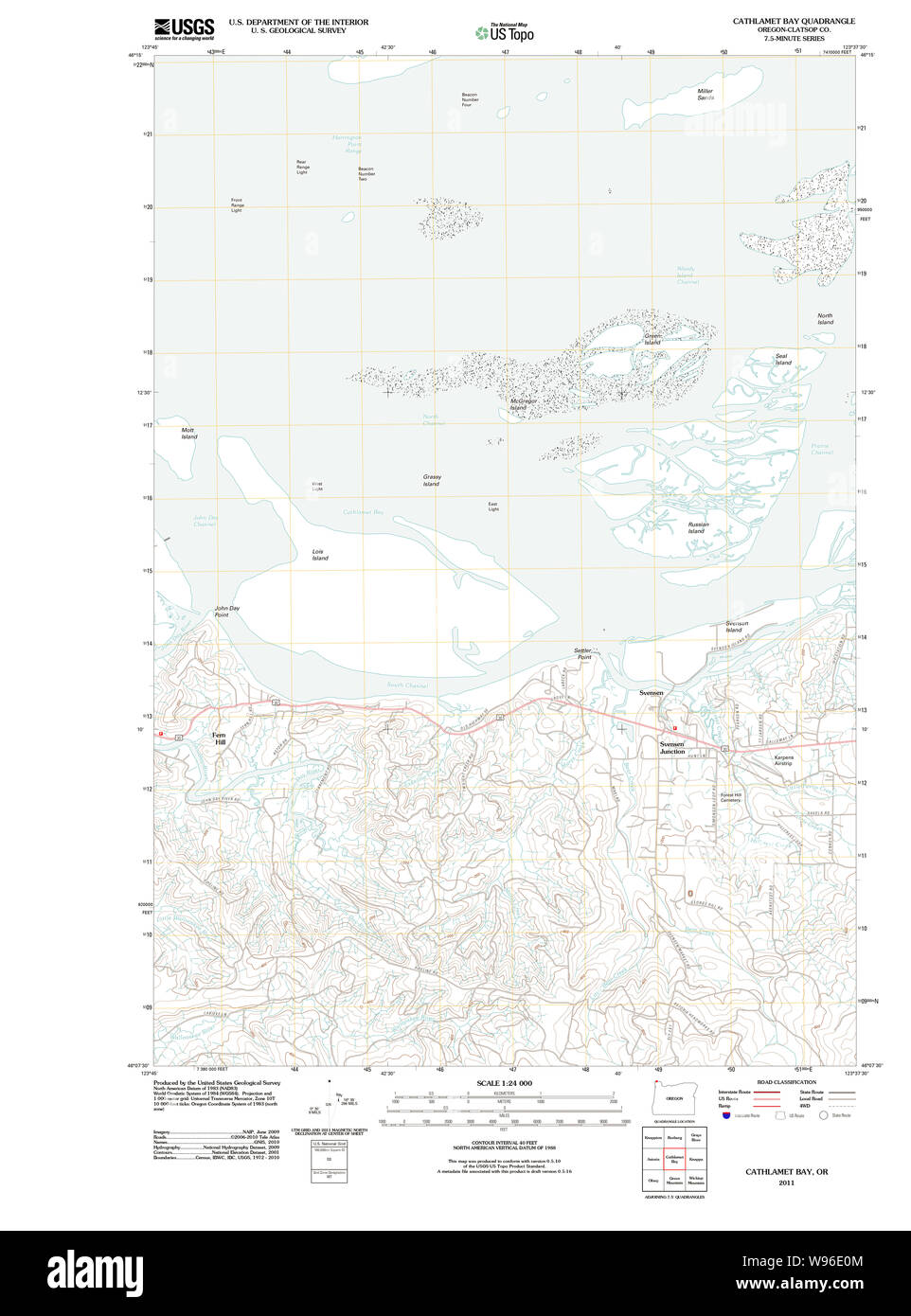 Cathlamet map hi-res stock photography and images - Alamy